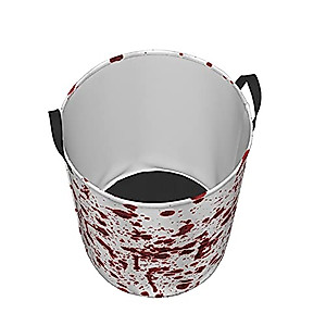 Laundry Basket,Splashes Of Blood Style Bloodstain Horror Scary Zombie Halloween Themed,Large Canvas Fabric Lightweight Storage Basket/Toy Organizer/Dirty Clothes Collapsible Waterproof For College Dorms-Large