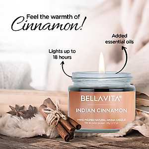 Bella Vita Organic Fall Decor Candles Set | Turkish Vanilla, French Lavender, Indian Cinnamon & California Rose | Wax Melts | Long Lasting, Home Decor, Wax Warmer | Candle Set (Set of 4)