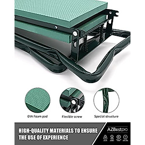 AZBESTPRO Garden Stool and Kneeler,Foldable Gardening Bench with Tool Bag Pouch EVA and Garden Gloves,Garden Kneeler and Seat Gardening Gift for Women Men