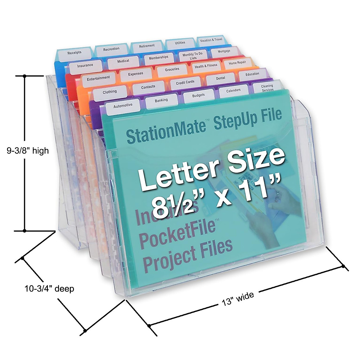 Ultimate Office StationMate StepUp File Desktop Organizer with PocketFiles (Includes 25, 5th-Cut PocketFiles)