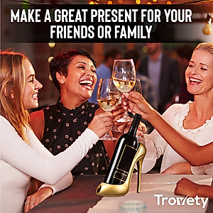 Trovety Shoe Wine Rack Holder - Bottle Keeper with High-Heel Design - Display & Storage Accessories - Table Centerpiece & Home Decorations for Kitchen, Restaurant, Bar, Hotel (Champagne)