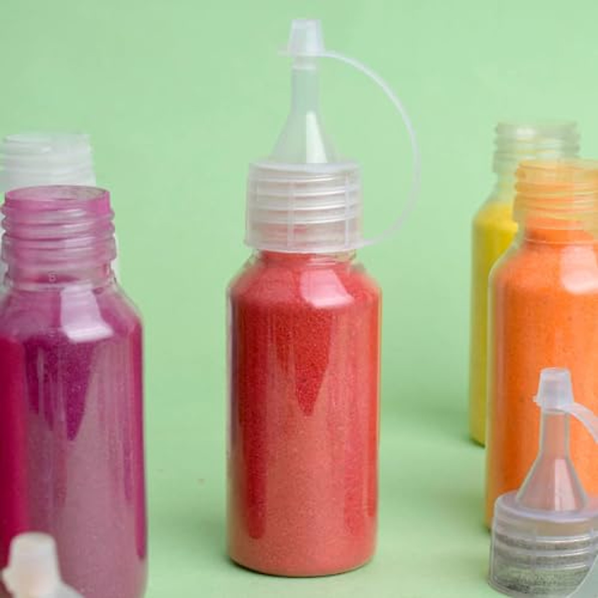 SATVIK 10 Shades of Rangoli Colors More Quantity Easy to Store Glitter Rangoli Colours Kit (No GULAL) Festival/Festive Multi Colors Powder Art Crafts Painting, Diwali Housewarming Return Gifts Items