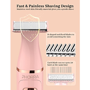 PHORRA Electric Razors for Women, Close Womens Electric Razor with Aloe Bars for Legs Arm Armpit (B)