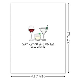 rockdoodles Engagement Cards for Couples, Funny Bridal Shower Card For Bride To Be, Wedding Shower Cards For Bachelorettes & Bride & Groom (Open Bar)