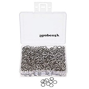 Shapenty 1000PCS Nickel Plated Iron Open Jump Rings Connectors Bulk for DIY Craft Earring Necklace Bracelet Pendant Choker Jewelry Making Findings and Key Ring Chain Accessories (Nickel, 5mm)