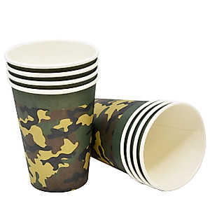Gift Boutique 122 Pcs Camouflage Party Supplies Set Paper Plate Cup Napkin for Camo Hunting Army Military War Birthday Disposable Dinnerware Serves 24