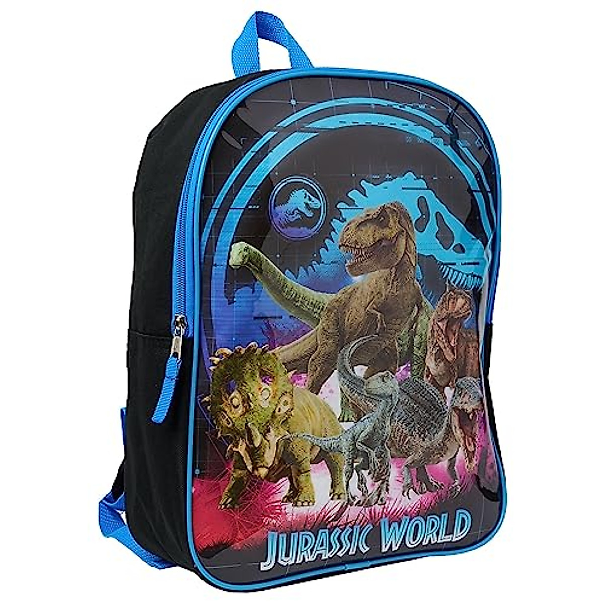 Jurassic World 15" Backpack Dinosaurs T-Rex Velociraptor Carnotaurus Boys Kids