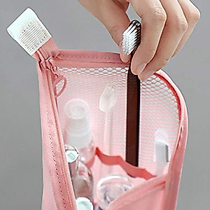 Grey990 1 x Travel Toothbrush Storage Bag Portable Case Zipper Closure Container Pink