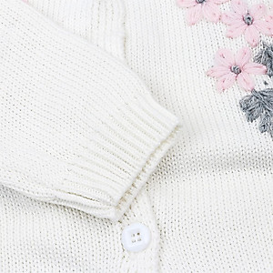chengchuang Newborn Baby Girl Embroidered Knitted Sweater Romper Longsleeve Jumpsuit Outfit Clothes with Warm Hat Set