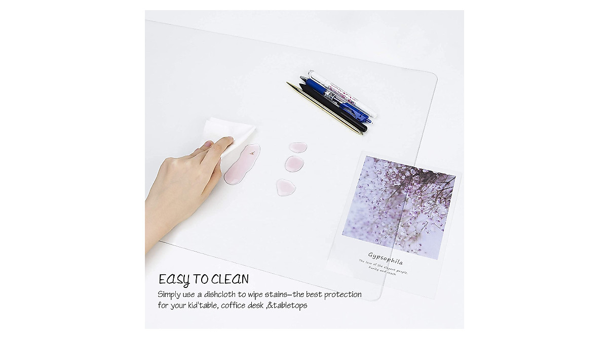 Clear Waterproof Desk Pad 16x24 - Protect & Organize Your Desk