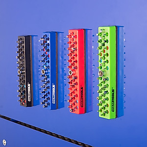 OEMTOOLS 24142 36 Piece Magnetic Hex Bit Holder Set, 4 Pack, Hex Bit Organizers, Mounts to Metal Surfaces, Non Marring Hex Bit Storage