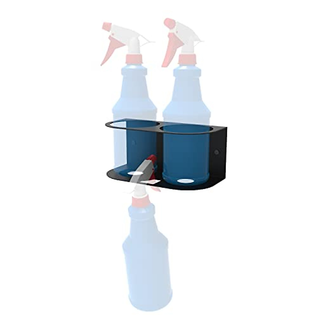 HQYing Steel Spray Bottle Holder, Storage Rack for Garage and Home, Craft Workspace Paint Bottle, Easy Install Wall Mount with Hardware (2 Bottles)