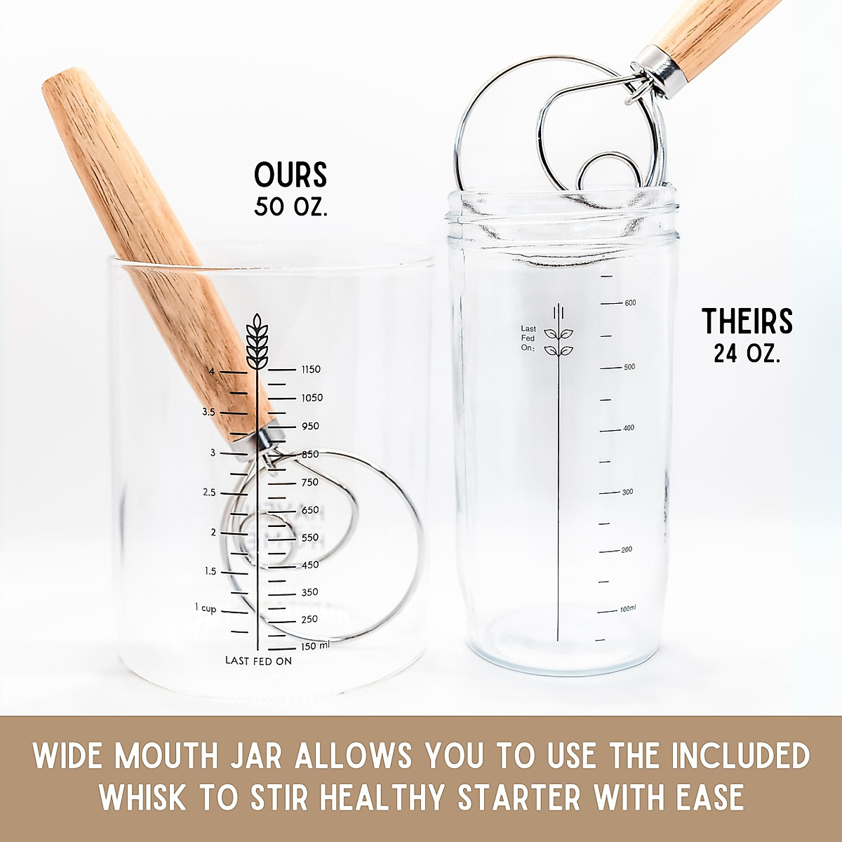 Sourdough Starter Kit | 50oz Wide Mouth Glass Jar | Sourdough Bread Baking Supplies| Sourdough Starter Jar | Sourdough Baking Kit | Sourdough Jar Wide Mouth | Sourdough Starter Jar Glass