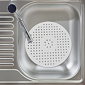 UPKOCH Round Sink Mat 2pcs Rubber Sink Protectors Kitchen Sink Mat Sink Dish Rack Dish Drying Mats Protect Sink from Stains Damage Scratches White Center Drain Sink Mat