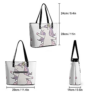 Womens Handbag Unicorn Leather Tote Bag Top Handle Satchel Bags For Lady