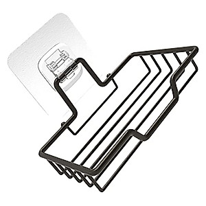 Veemoon Box Stainless Self Drilling Caddy Rack Traceless Sponge for Adhesive Shower Wire Shampoo Sink Mounted Tissue Bathroom Bar Wall Shelf Holder Steel Saver No Kitchen Case Draining