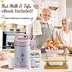Soy Milk Maker Machine - 5 in 1 Vegan Nut Milk Maker - Nut Milk Machine Works As: Almond Milk Maker, Oat Milk Maker, Soymilk Machine, & Soup Maker Machine. Includes Tofu Making Kit w/ Tofu Press & Recipe eBook for Nut Milk & Tofu