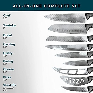 Home Hero Kitchen Knife Set, Steak Knife Set & Kitchen Utility Knives - Ultra-Sharp High Carbon Stainless Steel Knives with Ergonomic Handles (20 Pc Set, Damascus)
