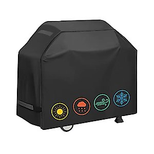 Grill Cover, Waterproof BBQ Grill Cover, 58 inch Rip-Proof and Anti-UV Barbecue Gas Grill Cover Compatible for Weber Char-Broil Nexgrill Grills and More