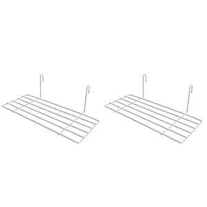 PATKAW Cage Platform 2 Pack Metal Bird Perch Grid Wall Shelf Wire Basket Shelf Rack Birdcage Stands for Parakeets Cockatiels Parrot Stand
