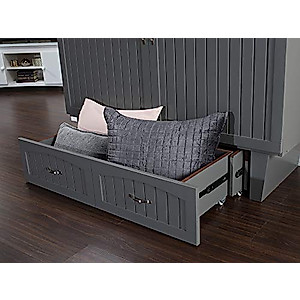 AFI Nantucket Murphy Bed Chest Queen Grey with Charging Station & Cool Soft Mattress