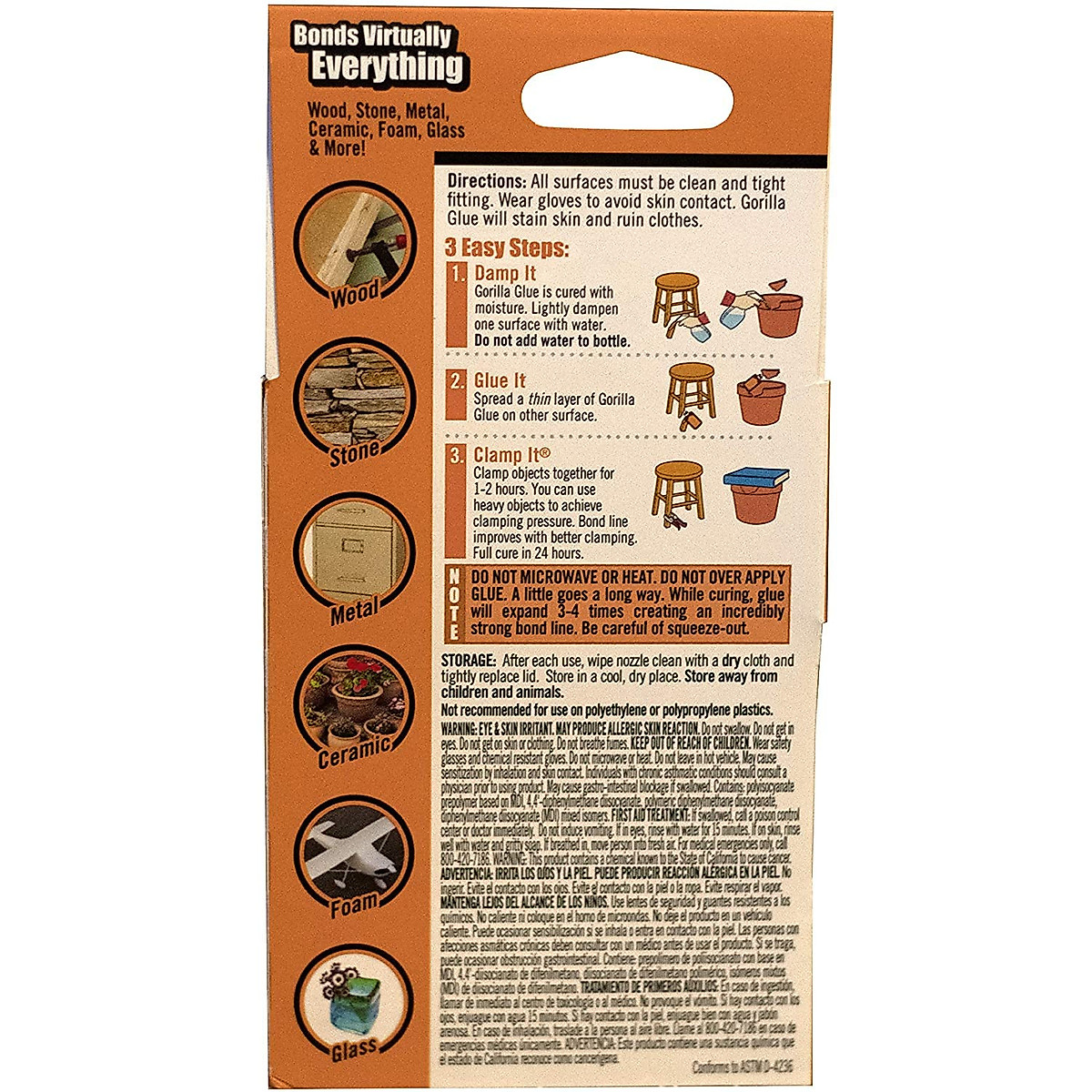 16 Pack Gorilla Glue 50002 Multi-Purpose Waterproof Gorilla Glue Adhesive 2-oz Bottles by Gorilla Glue