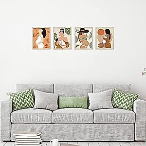 Insire Mom Wall Art Boho Wall Art Boho Office Decor - Set of 4 (8x10) Wall Art For Mom Baby Posters For Pregnant Women Baby Wall Art Minimalist Poster Pregnancy Art, Women Wall Art - Unframed