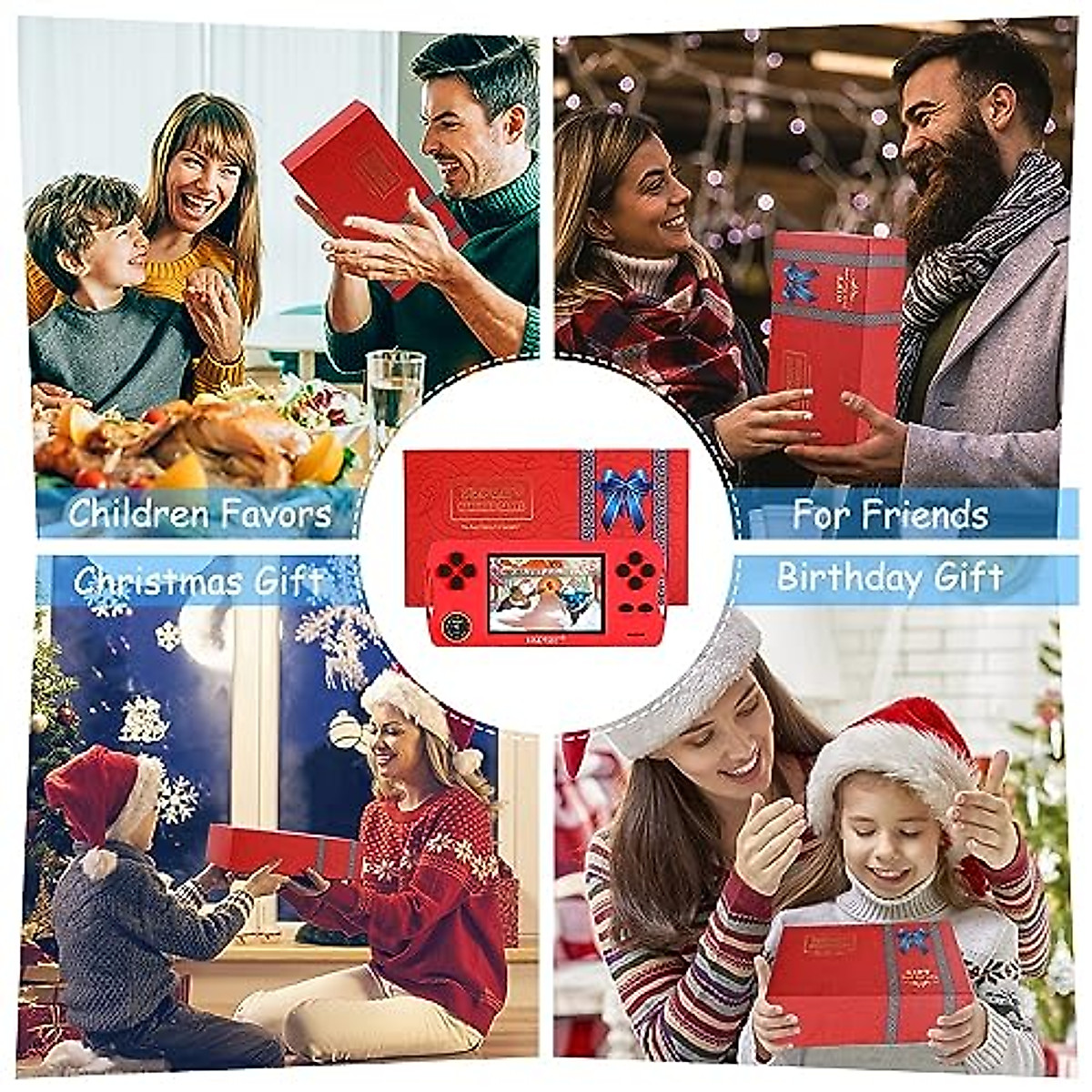 Retro Handheld Game Console: Preloaded 500 Kids Videojuegos Gamepad Arcade Video Games Nostalgia Stick for TV 32G Portable 3.5 Inch Rechargeable Classic Toys Travel Birthday Boys (Red)
