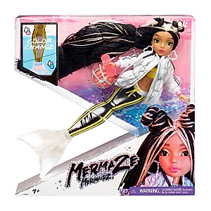 MERMAZE MERMAIDZ Jordie Color Change Fashion Doll, Stylish Hair & Tail, Poseable, Ages 4-12, 580836 , 13.5 Inch