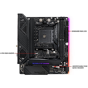 Asus ROG (X570) Crosshair VIII Impact, AMD, AM4, Ryzen 3000, (Mini-DTX) SFF Gaming Motherboard with PCIe 4.0, On-board Wifi 6 (802.11Ax), Intel LAN, SATA 6GB/s, USB 3.2 Gen 2, SO-DIMM.2 and Aura Sync