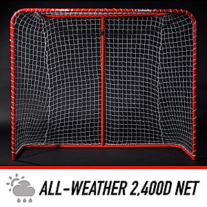 Franklin Sports Youth Street Hockey Net - Indoor + Outdoor Steel Hockey Goal for Kids Roller + Street Hockey - Portable Junior Goal - 54"