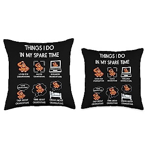 Orangutan Lover Zookeeper Things I Do in My Spare Time Orangutans Throw Pillow, 16x16, Multicolor