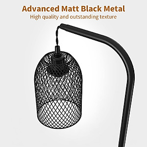 A ANTEN Industrial Floor lamp, Metal Standing Lamps for Living Room, 63 Inch, Modern Tall Lamp for Reading, E26, Mid Century Corner Lamp with Foot Switch, Black Floor Light for Bedrooms, Office, Home
