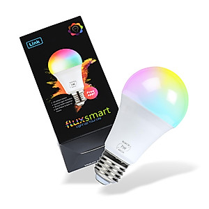 FluxSmart Bluetooth Light Bulb, Smart LED Bulb, Dimmable Smart Bulb, Smartphone-Controlled Hue Bulb with 16 Million Color Options, Compatible with iOS and Android Devices, 7W, A19, E26 Base