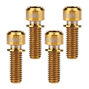 Titanium Bolts M6X18Mm 4Pcs Mountain ycle Bike Disc Brake Clamp Bolt Fixed Screw with Gasket (M6X18 Gold) Brake Mount Bolts MTB Bike Caliper Bolts