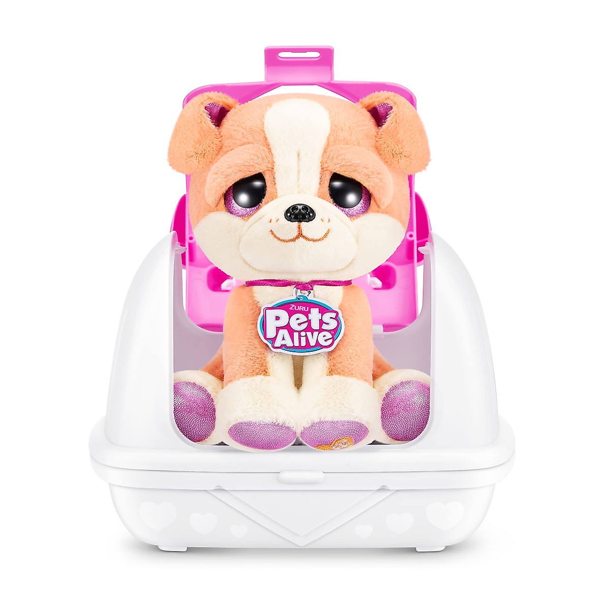 Pets Alive Pet Shop Surprise S3 Puppy Rescue (Bull Dog) by ZURU Surprise Puppy Plush, Ultra Soft Plushies, Compound Surprises Inside, Interactive Toy Pets, Electronic Speak and Repeat