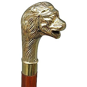 Halloween Vintage Handmade Lion Head Handle Wooden Walking Stick Cane Vintage Designer Handmade