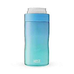 HOST Stay-Chill Beer Cozy Insulated Can Cooler Tumbler - Double Walled Stainless Steel Beer Can Insulator Holder for Slim Sized Cans - Lagoon