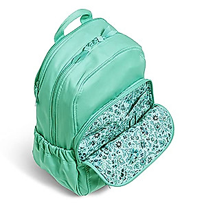 Vera Bradley Women's Cotton Campus Backpack, Turquoise Sky - Recycled Cotton, One Size