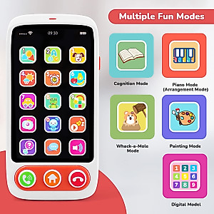 BABBYO Baby Toy Phone with Big Touch Screen & Toy Remote Control for Baby,Play Phones for Kids & Toy Remote for Baby