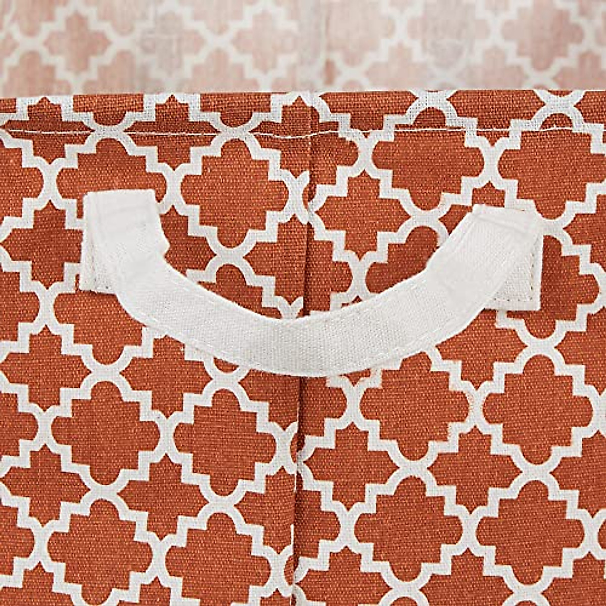 DII Laundry Storage Collection, PE Coated Collapsible Bin with Handles, Cinnamon Lattice, Extra-Large Set, 12.5x17.5x10.5"