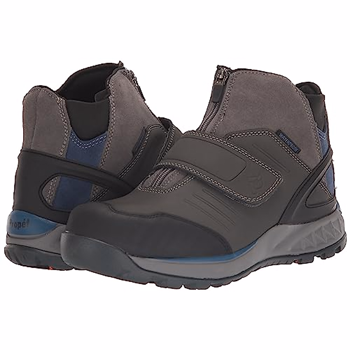 Propét Men's Valais Hiking Boot, Grey/Blue, 13 XX-Wide