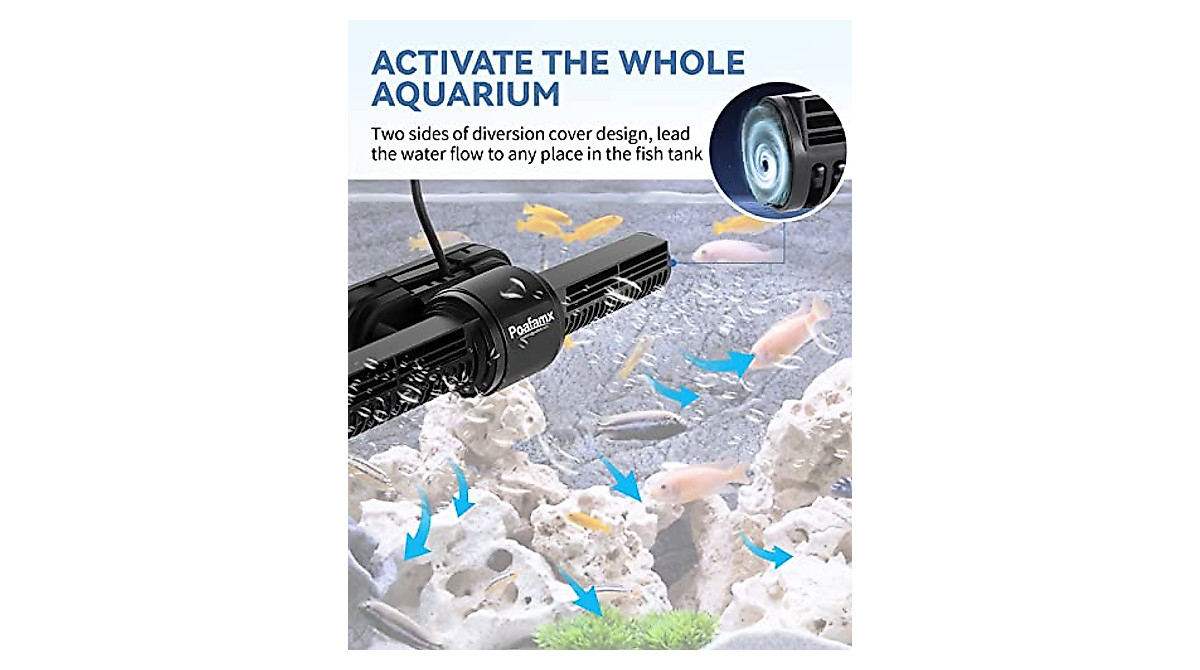 Poafamx Wave Maker for Aquariums - 50W, 1.2-4M Tanks