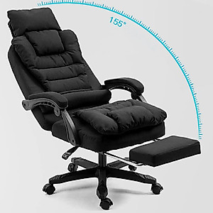 SEASD Computer Chair Home Fabric Leisure Boss Chair Washable Office Chair Swivel Lift Chairs Massage Recliner