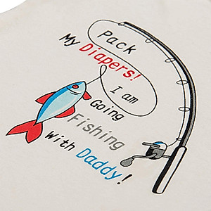 BDONDON Toddler Fishing Shirt Pack My Diapers Im Going Fishing with Daddy Baby Fish Onesie for Fathers' Day (F-Natural,6-12M)