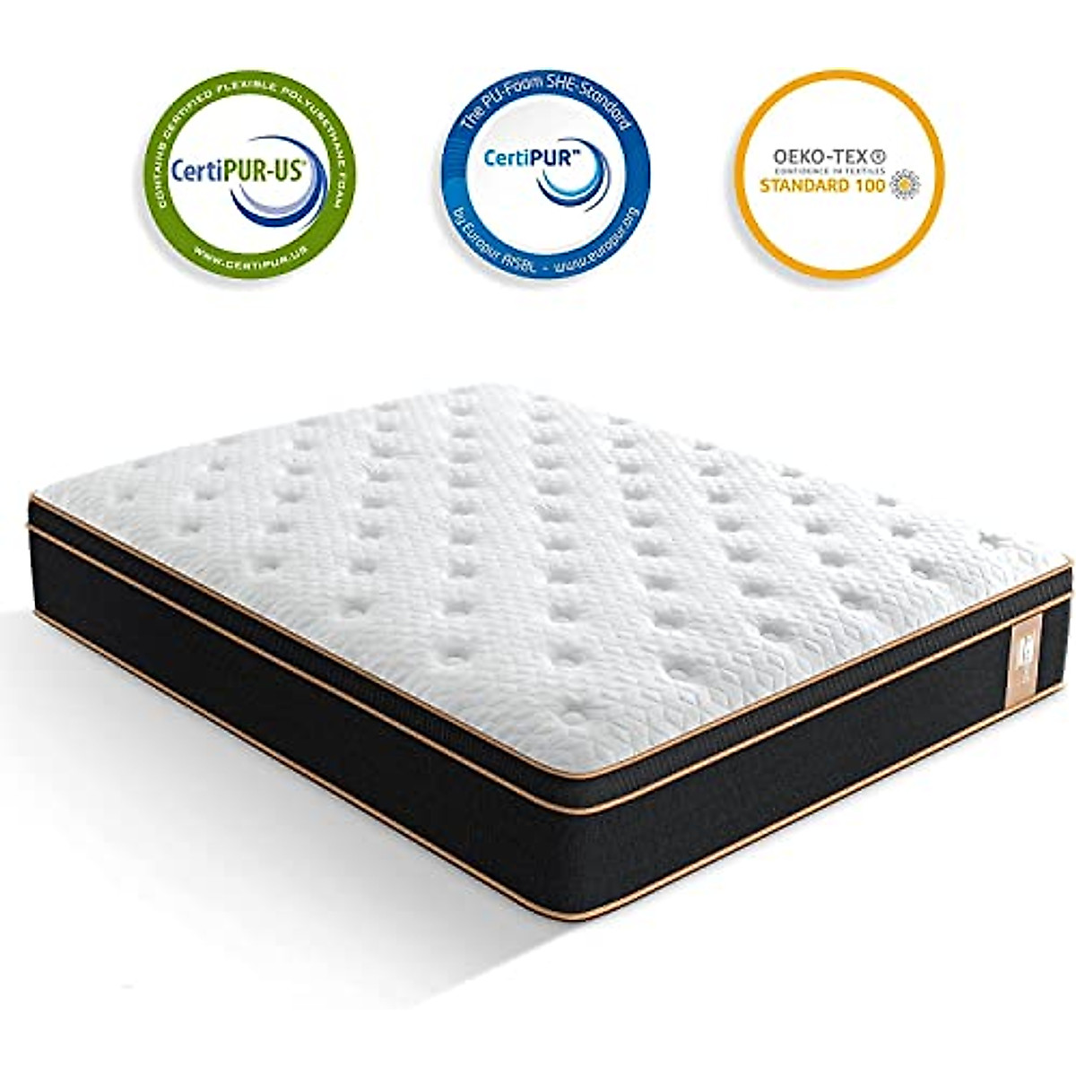 BedStory Queen Mattress in a Box 12 Inch Gel Memory Foam Hybrid Mattress, Individual Pocket Springs Bed for Motion Isolation & Pain Relief, Enhanced Cooling Bamboo Charcoa Infused, Medium Firm