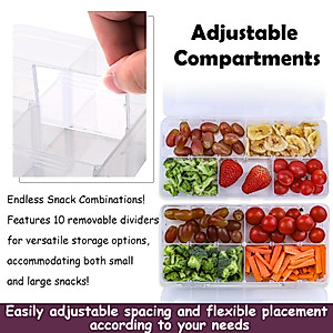 XANGNIER Snack Box Container for Kids Lunch Accessories,Divided Snackle Box Charcuterie Container,12 Compartments Reusable Food Storage Containers for School, Travel,Work,Bento Box Accessories,1 Pack