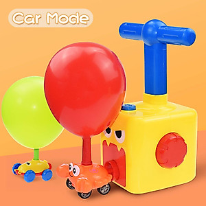 BAKAM Toddler Toys 3-4 for Boys Girls, Balloon Launcher & Powered Car Set, Fun Toddlers STEM Toy Balloon Pump Cars Racer Kit for Kids 3-5 (Monster)