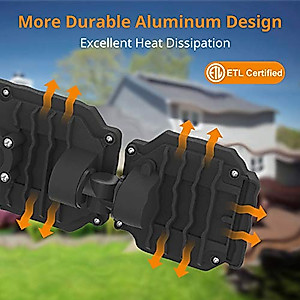 LEPOWER 4500LM LED Flood Light Outdoor Dusk to Dawn, 45W Security Lights Outdoor with 3 Adjustable Heads, IP65 Waterproof, 5000K, Photocell Flood Light Fixture for Garage, Patio,