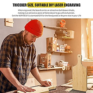 12 Pcs Thicken Bamboo Cutting Board Bulk Personalized Wood Chopping Board Customized Laser Engraving Blanks Serving Board for Wedding Mother's Day Housewarming Gift (Paddle)